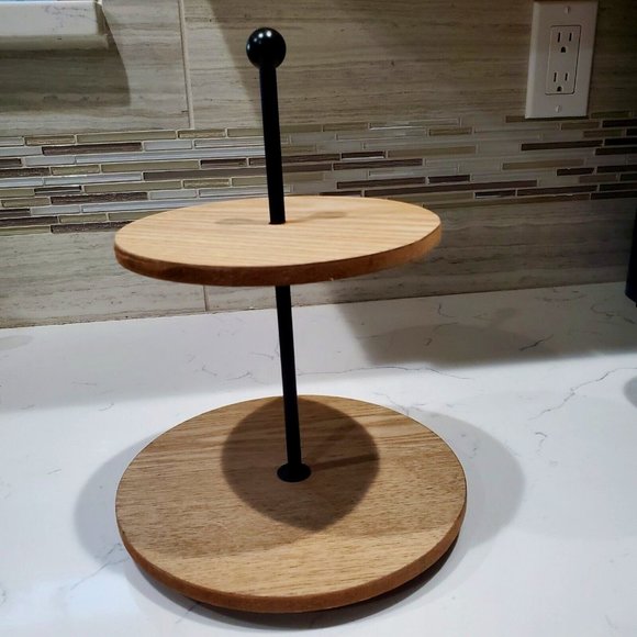 Source Unknown | Accents | Lazy Susan Twotiered Wood And Metal Kitchen ...